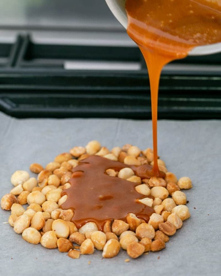 Crispy Macadamia Nut Brittle - between2kitchens