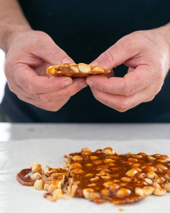 Crispy Macadamia Nut Brittle - between2kitchens
