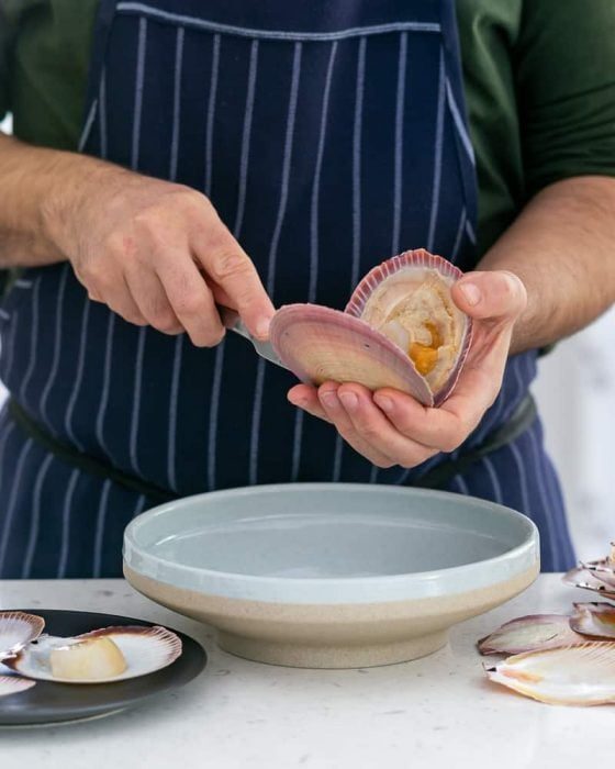 Scallops Baked in the Shell with Garlic Herb Butter - between2kitchens