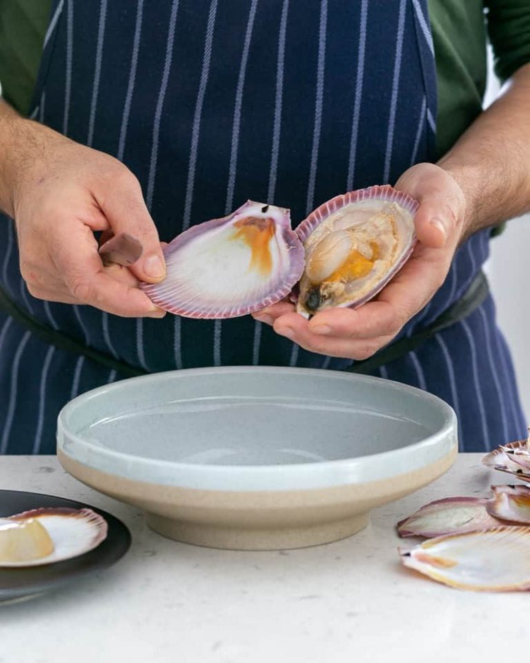 Scallops Baked in the Shell with Garlic Herb Butter - between2kitchens