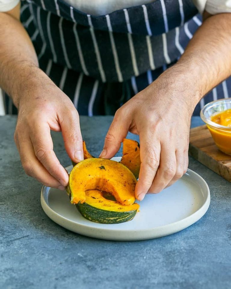 Roasted Pumpkin with Miso and Nori Dukkah - between2kitchens