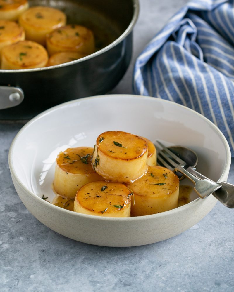 Glazed Fondant Potatoes - Between2Kitchens