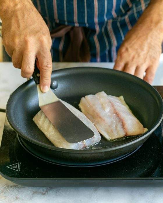 Pan Fried Barramundi Fillet with Seaweed Sauce - Between2Kitchens