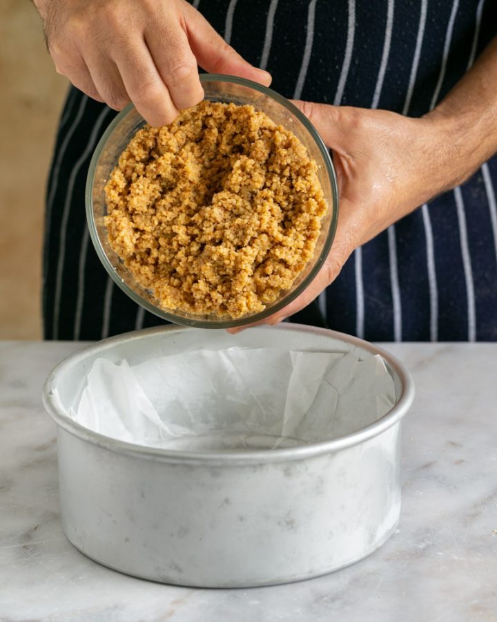 Lemon Myrtle Cheesecake with Macadamia Praline - Between2Kitchens