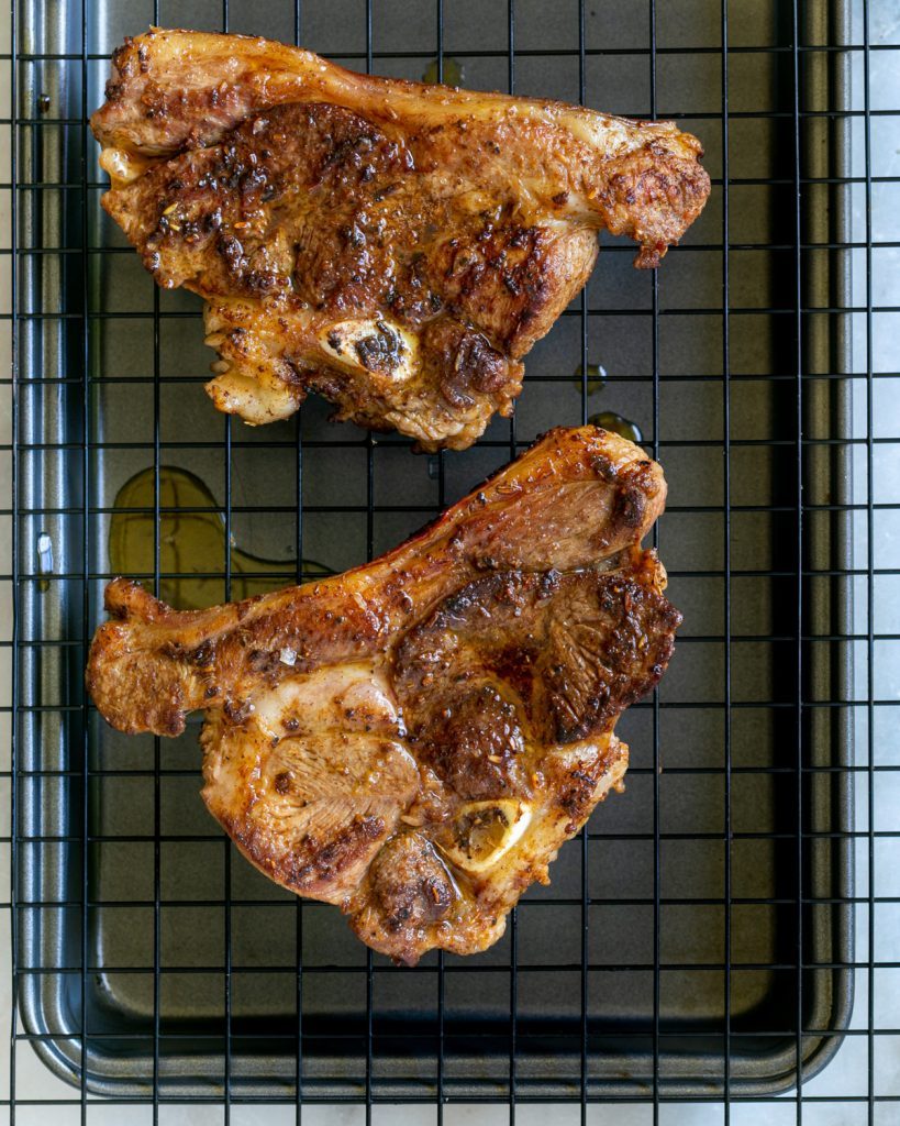Gigot Lamb Chops with Cauli Blossom - Between2Kitchens
