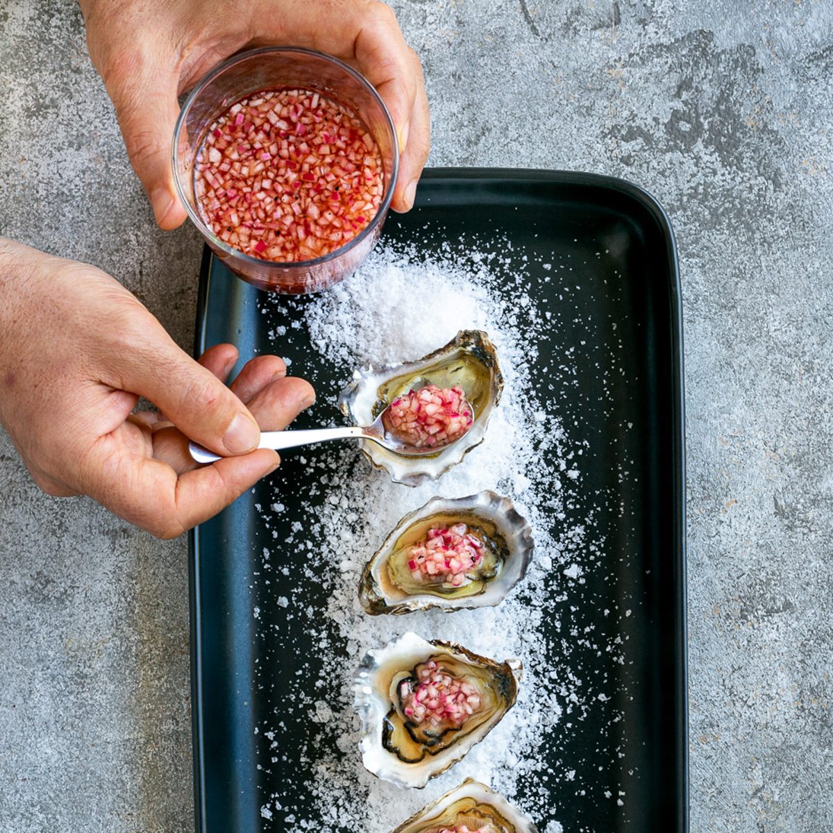 Oyster Vinaigrette (Mignonette Sauce) - Between2Kitchens