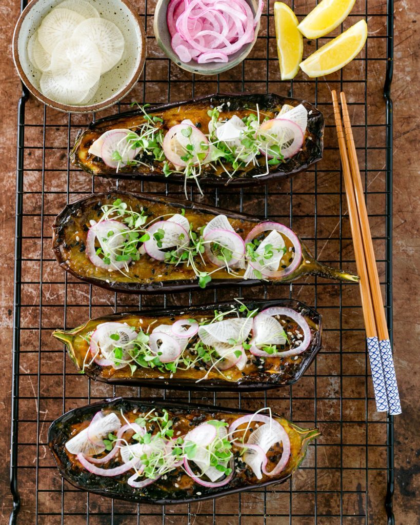 Miso Glazed Aubergine - Between2Kitchens